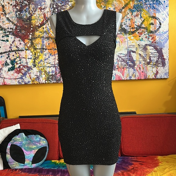 Vintage | Dresses | Y2k Early 200s Sparkly Bodycon Party Dress | Poshmark